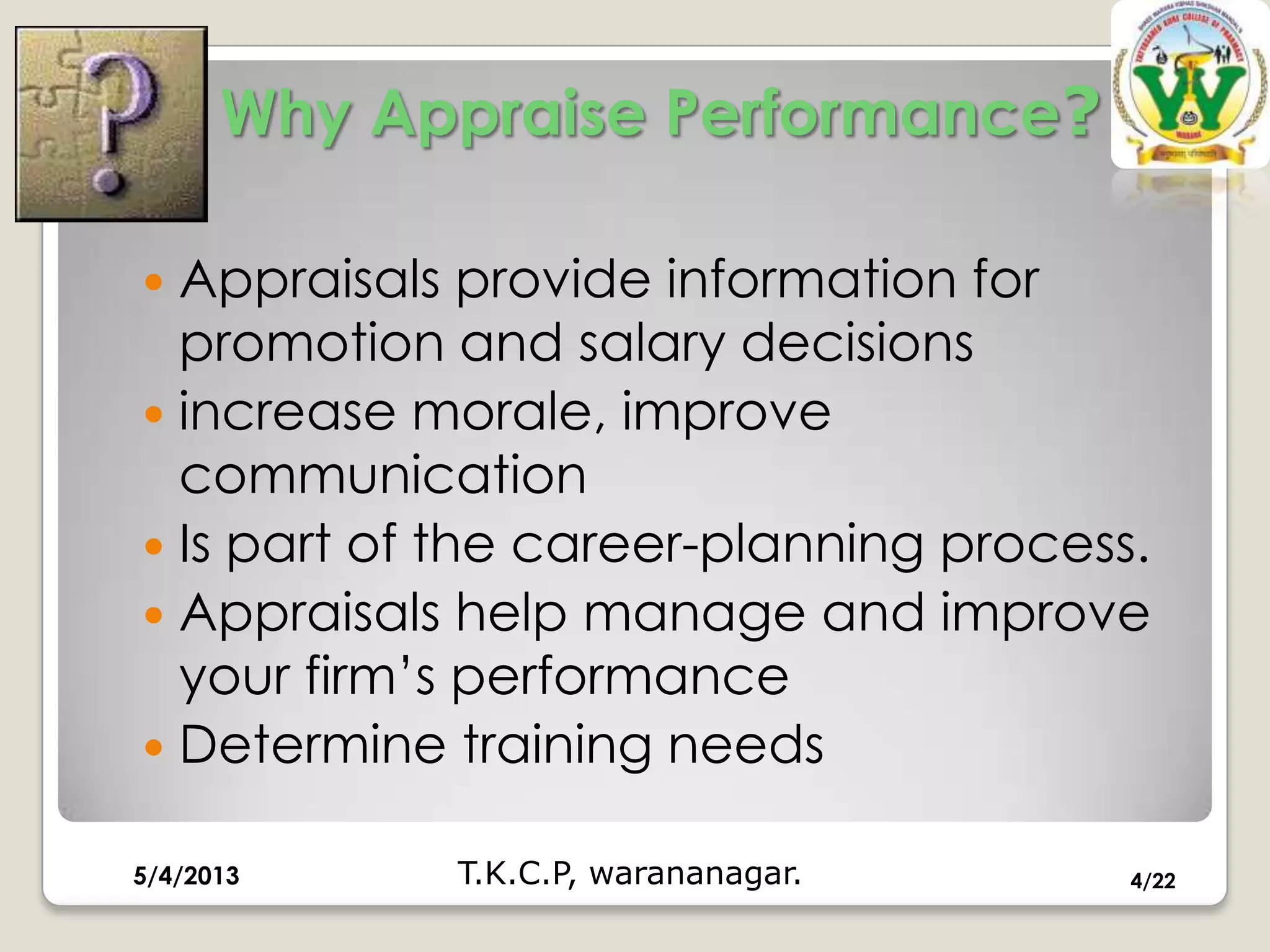 Performance Based Appraisal System in Pharmaceutical Industry | PPTX