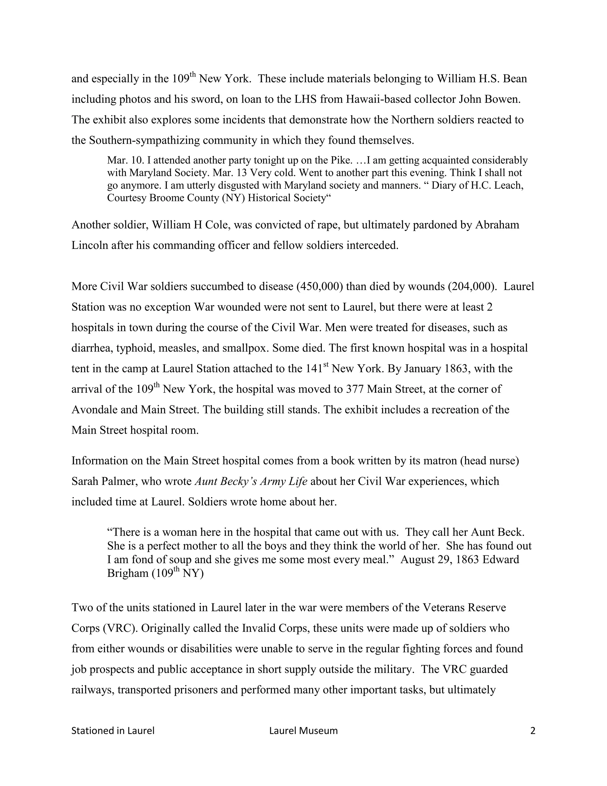 Stationed in Laurel: Our Civil War Story | PDF