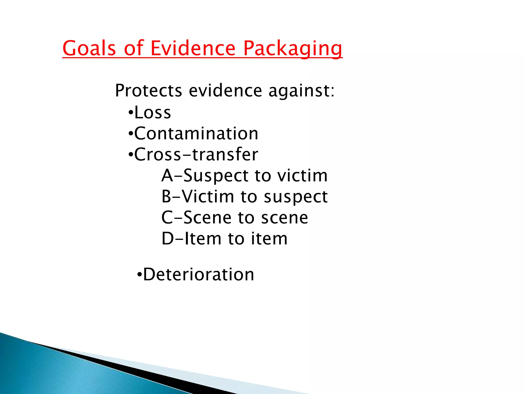 collection and packing of biological and firearm evidences | PPTX