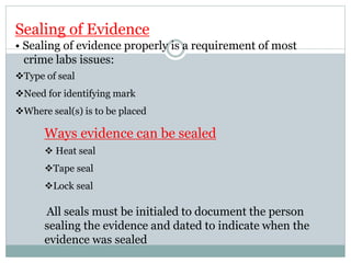 collection and packing of biological and firearm evidences | PPTX