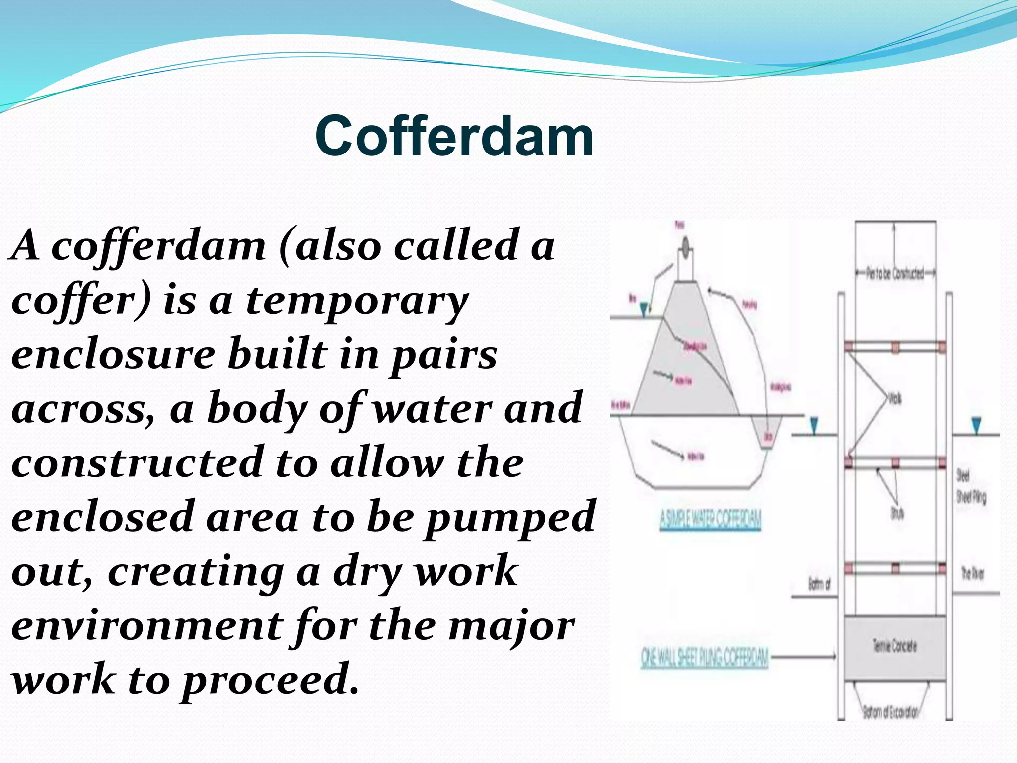 My presentation slide of Retaining Wall,Cofferdam and Caisson | PPTX