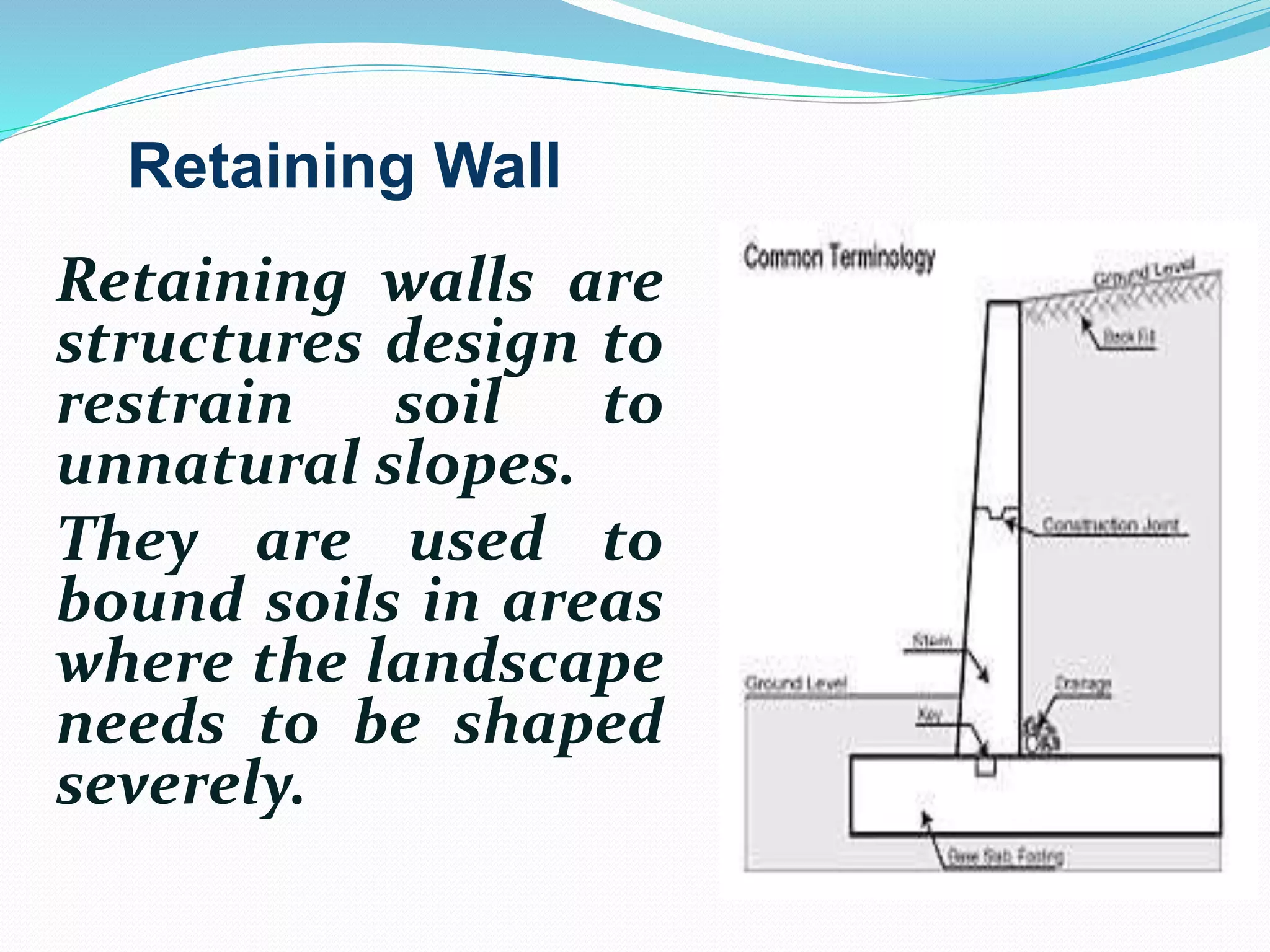 My presentation slide of Retaining Wall,Cofferdam and Caisson | PPTX
