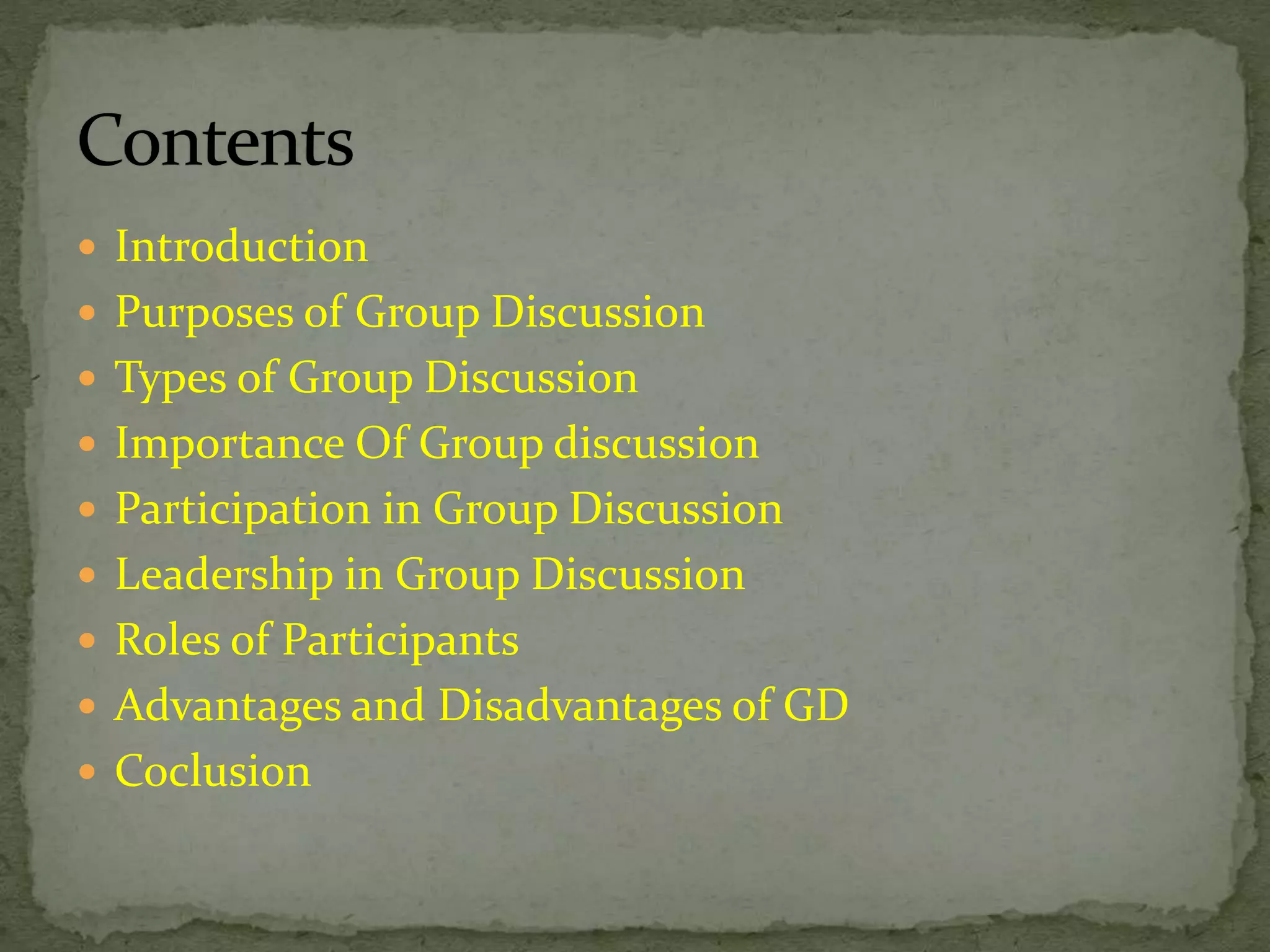 Group Discussion | PPT