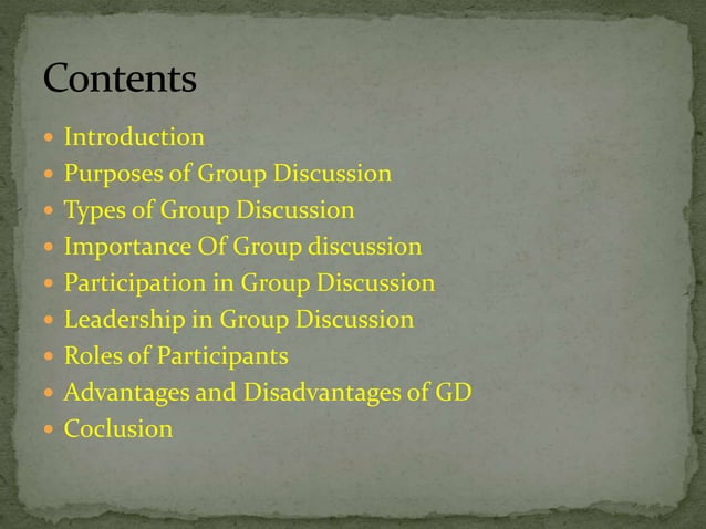 Group Discussion | PPT