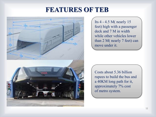 TRANSIT ELEVATED BUS (straddle bus) | PPTX | Rail Travel | Travel Type