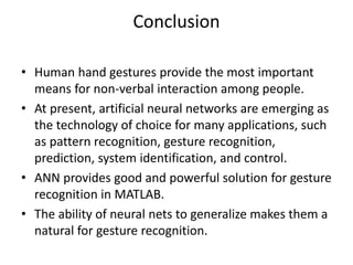 Artificial Neural Network for hand Gesture recognition | PPTX
