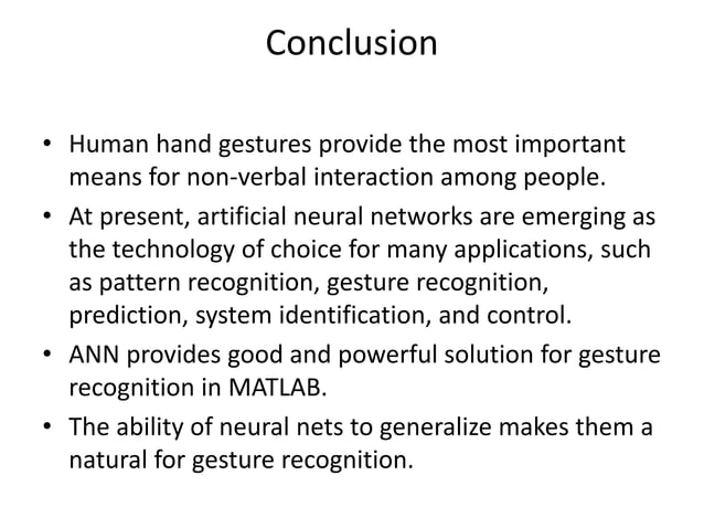 Artificial Neural Network for hand Gesture recognition | PPTX