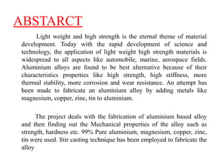 STRUCTURE PROPERTY CORRELATION OF MODIFIED Al-Mg ALLOYS FOR AEROSPACE ...