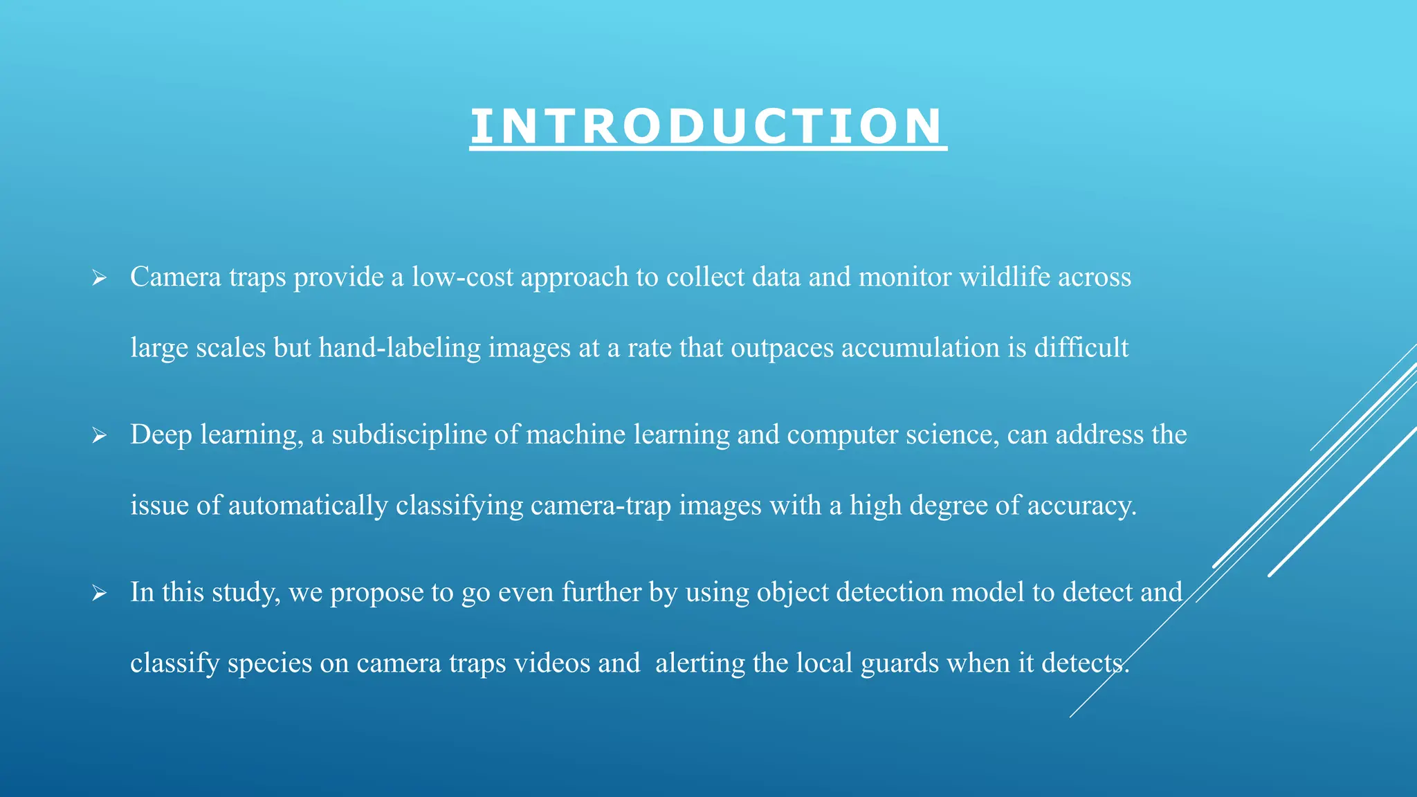 wild life monitoring using camera traps a deep learning model | PPTX