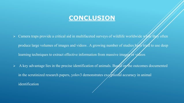 wild life monitoring using camera traps a deep learning model | PPTX