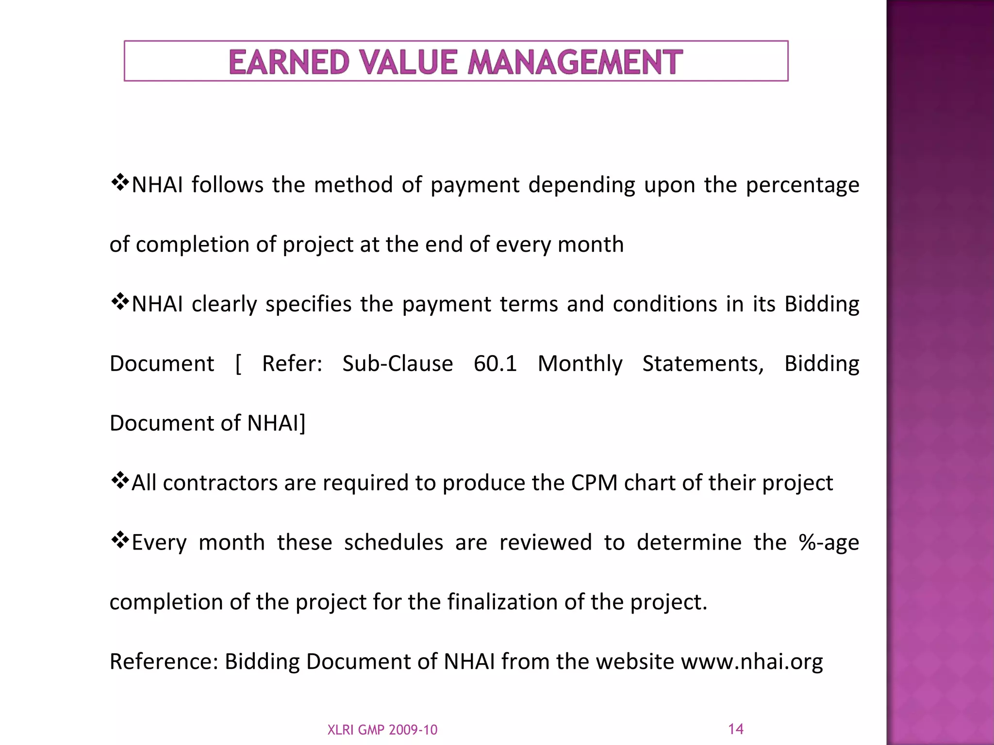 Project management in NHAI | PPT