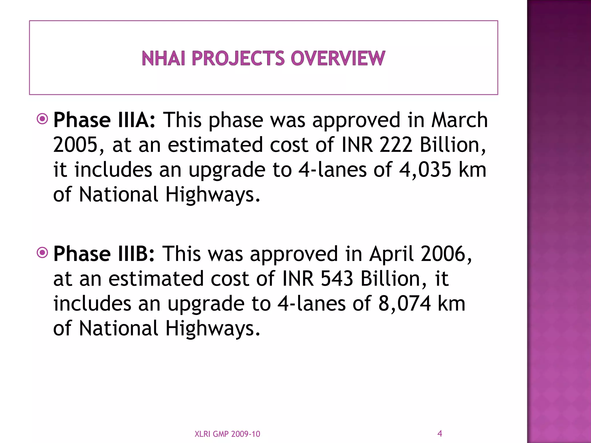 Project management in NHAI | PPT