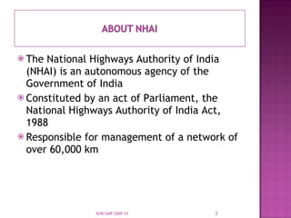 Project management in NHAI | PPT