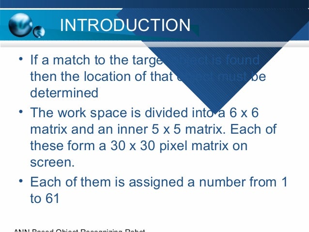 Artificial Neural Network Based Object Recognizing Robot