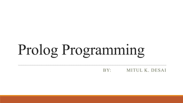 Prolog Programming : Basics | PPTX