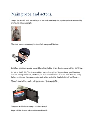 Main props and actors | DOCX