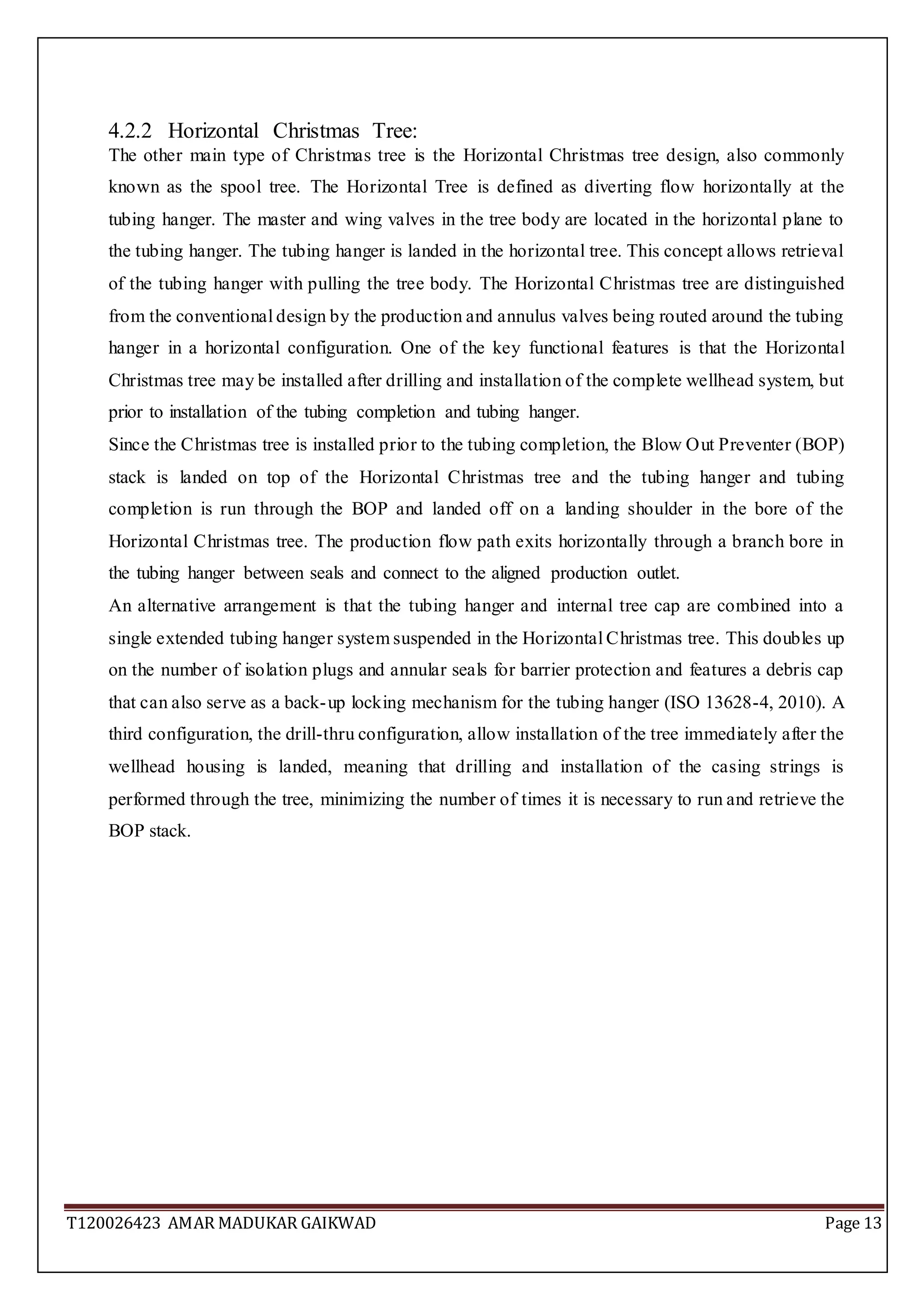 Report on horizontal vertical christmas tree | DOCX