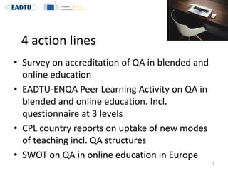 QA in blended and online education: Adapting QA Methodologies to the ...