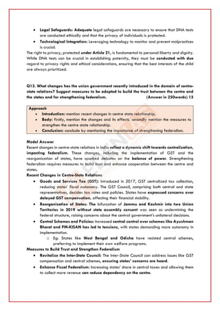 UPSC CSE MAINS 2024 GSII MODEL ANSWERS BY EDEN IAS! | PDF