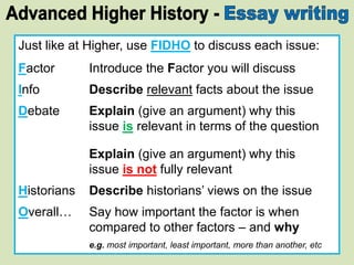 Main section - Advanced Higher History essay | PPTX