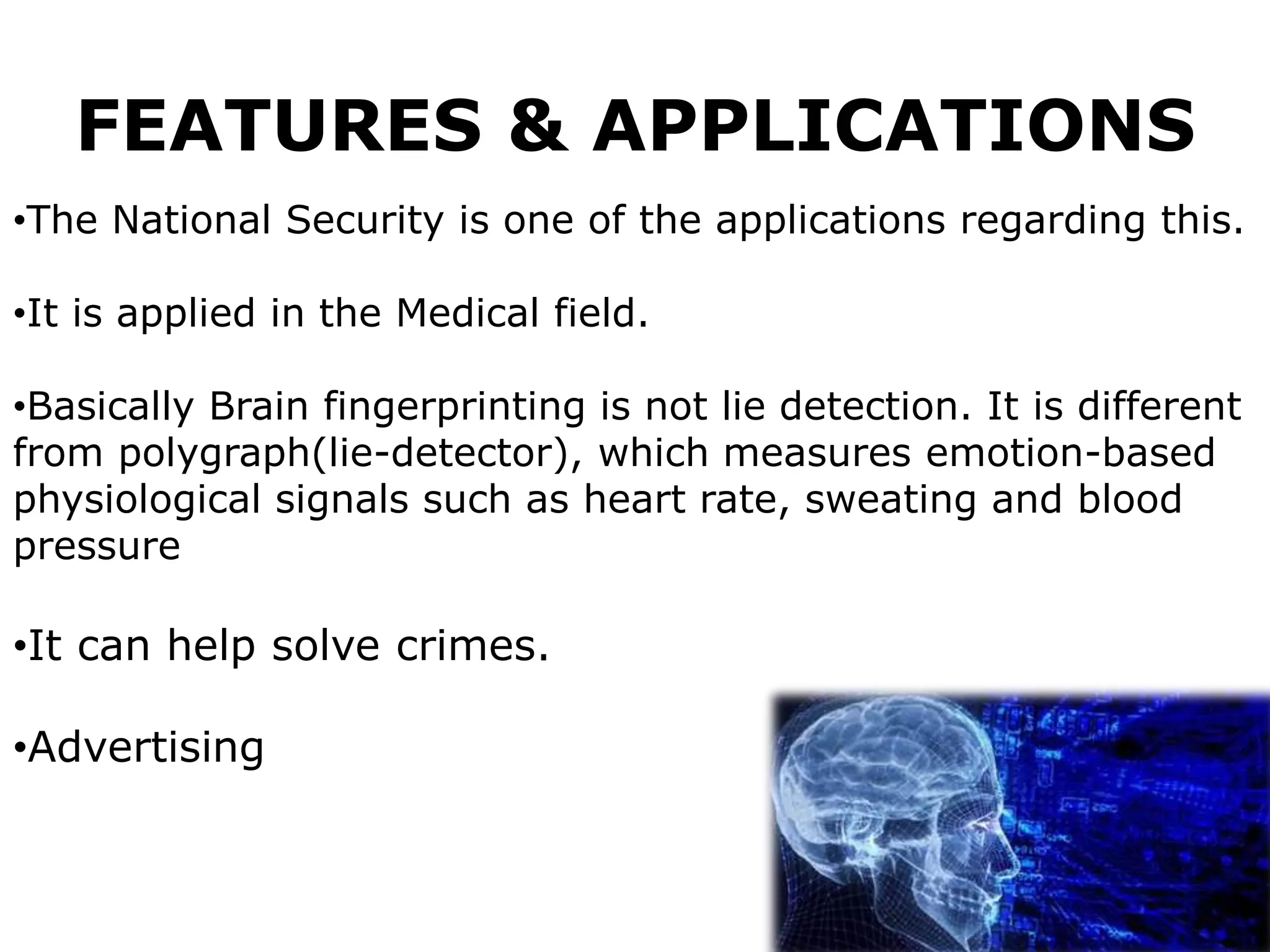 Brain fingerprinting technology seminar presentation | PPTX