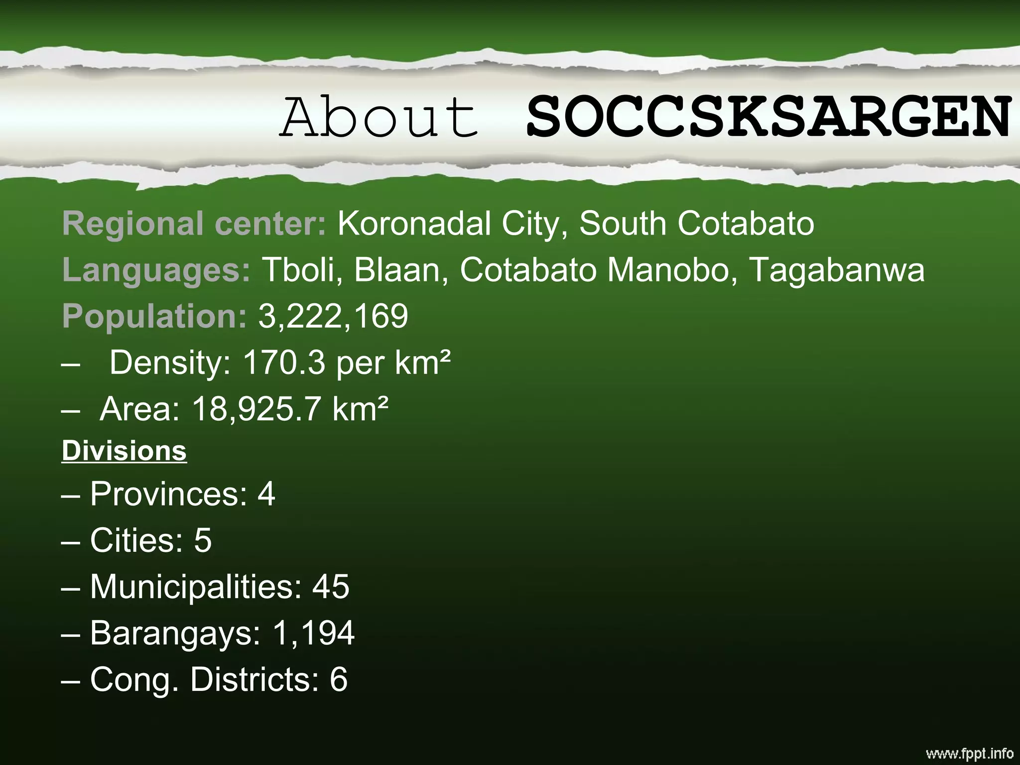 soccsksargen (Region 12) | PPT