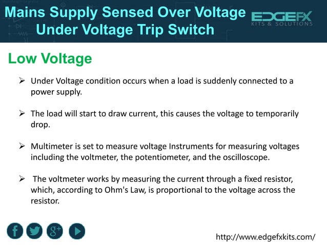 Mains operated under voltage over voltage trip switch | PPTX | Gas and ...