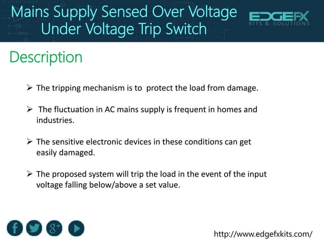 Mains operated under voltage over voltage trip switch | PPTX | Gas and ...