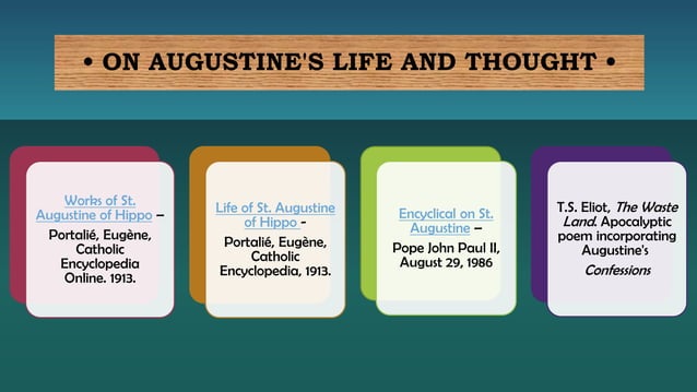 Main Sources of Our Knowledge on St. Augustine's Life | PPT