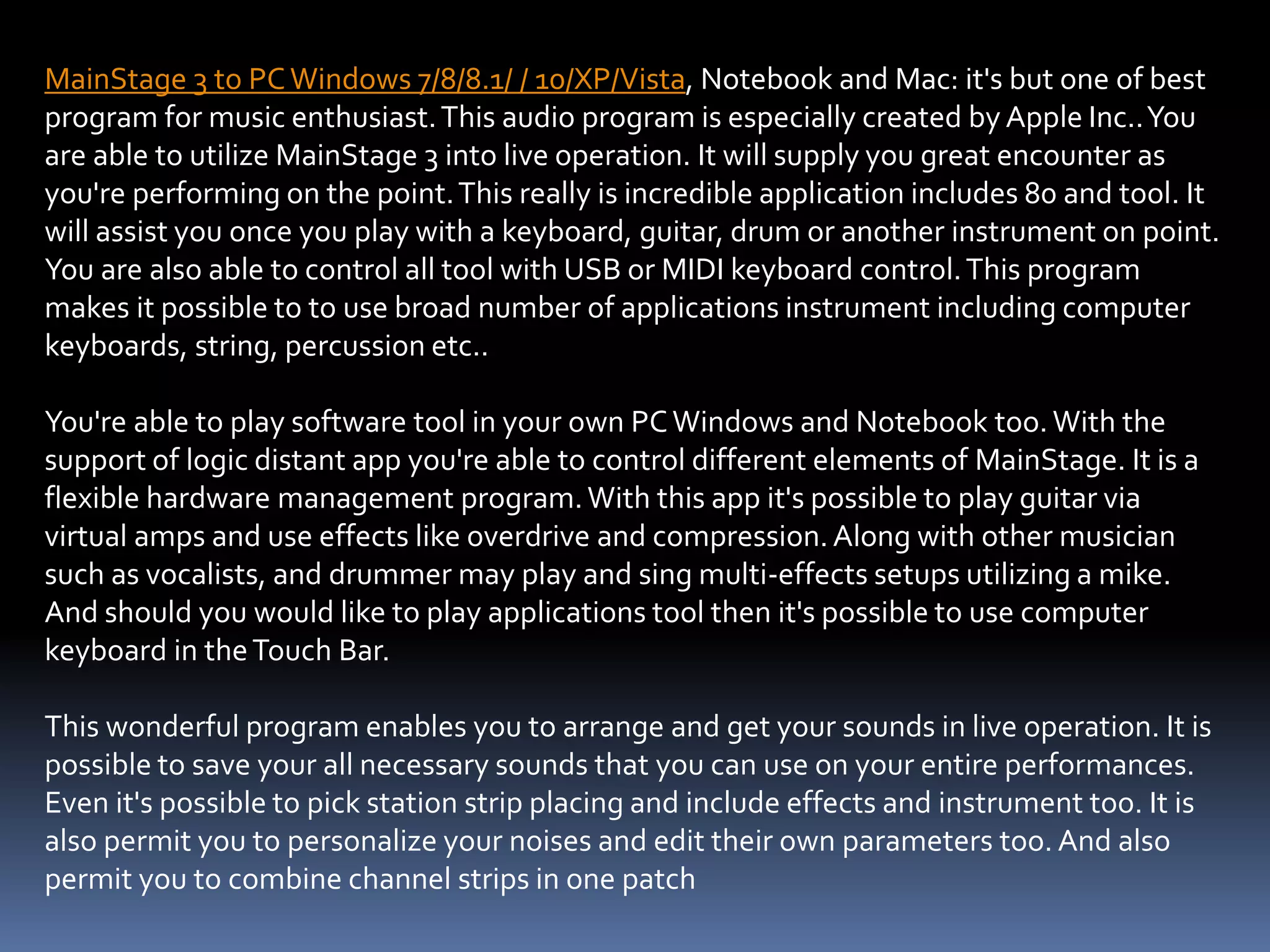 Mainstage 3 for pc | PDF