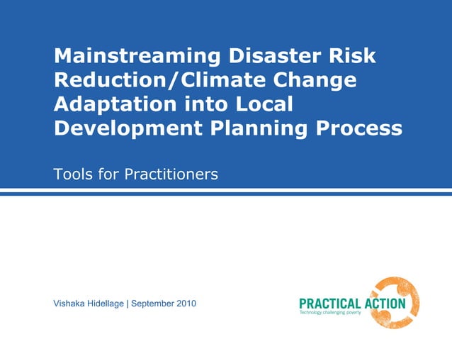 Mainstreaming Disaster Risk Reduction/Climate Change Adaptation into ...