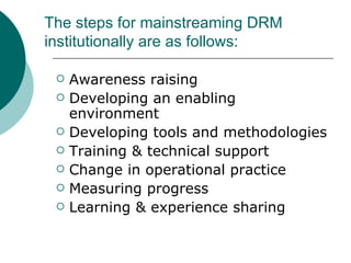 Mainstreaming drr in plan’s development work nepal | PPT