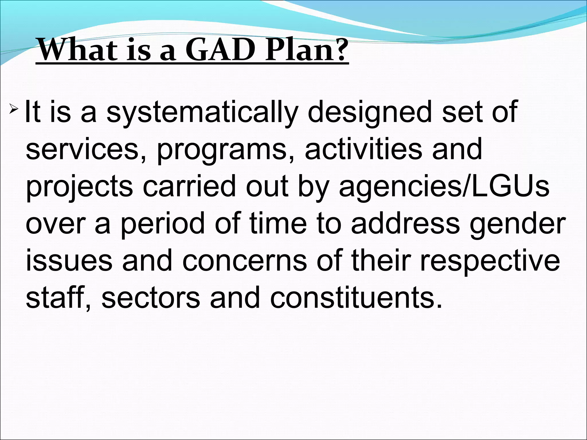 Mainstreaming gad budget presentation | PPT
