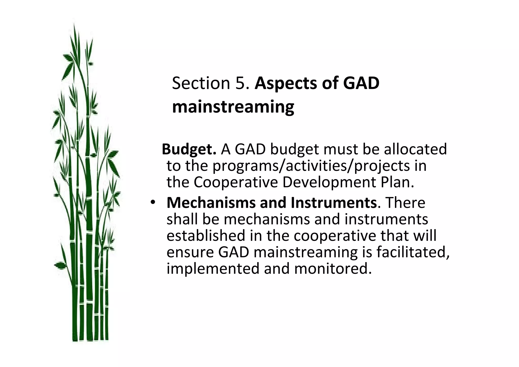 Mainstreaming Gender and Development (GAD) in Cooperatives | PDF