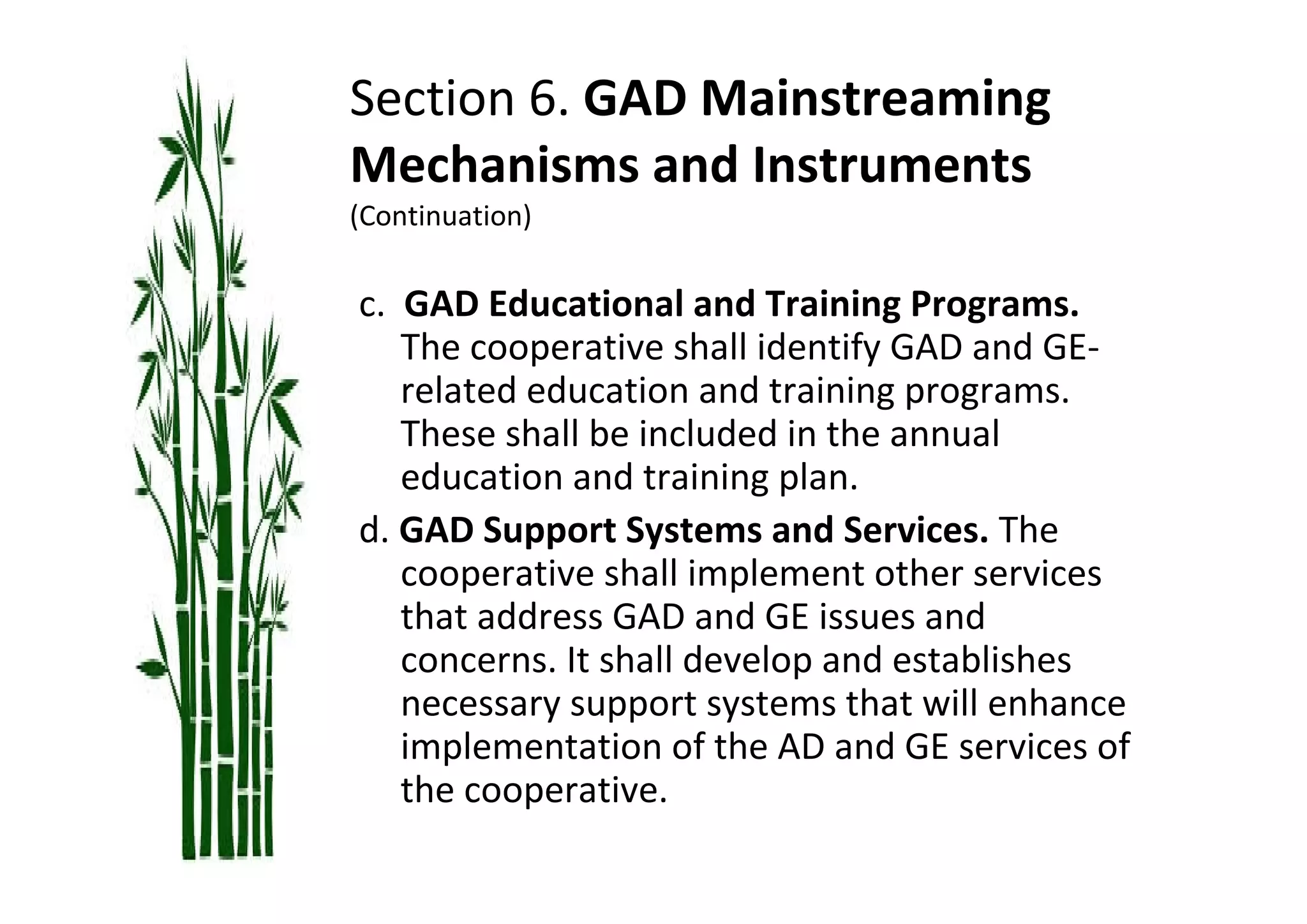 Mainstreaming Gender and Development (GAD) in Cooperatives | PDF