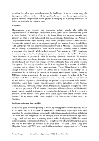 Mainstreaming green economy into national development plan nv202020 | PDF