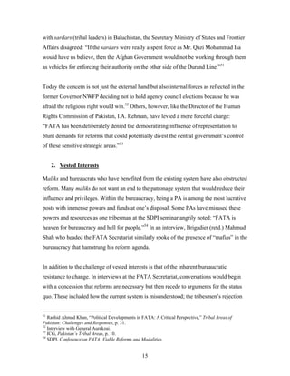 Mainstreaming Pakistan's Tribal Belt: A Human Rights and Security ...