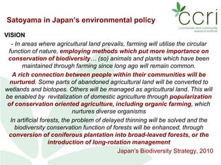Mainstreaming satoyama in Japan's rural policies | PPTX