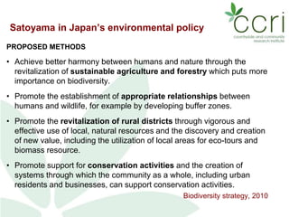 Mainstreaming satoyama in Japan's rural policies | PPTX