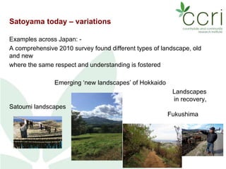 Mainstreaming satoyama in Japan's rural policies | PPTX