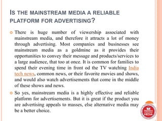 Mainstream media vs. alternative media | PPT