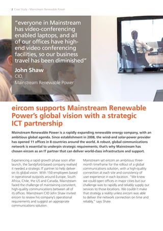 Mainstream Renewable Power: Strategic ICT Partnership Case Study | PDF