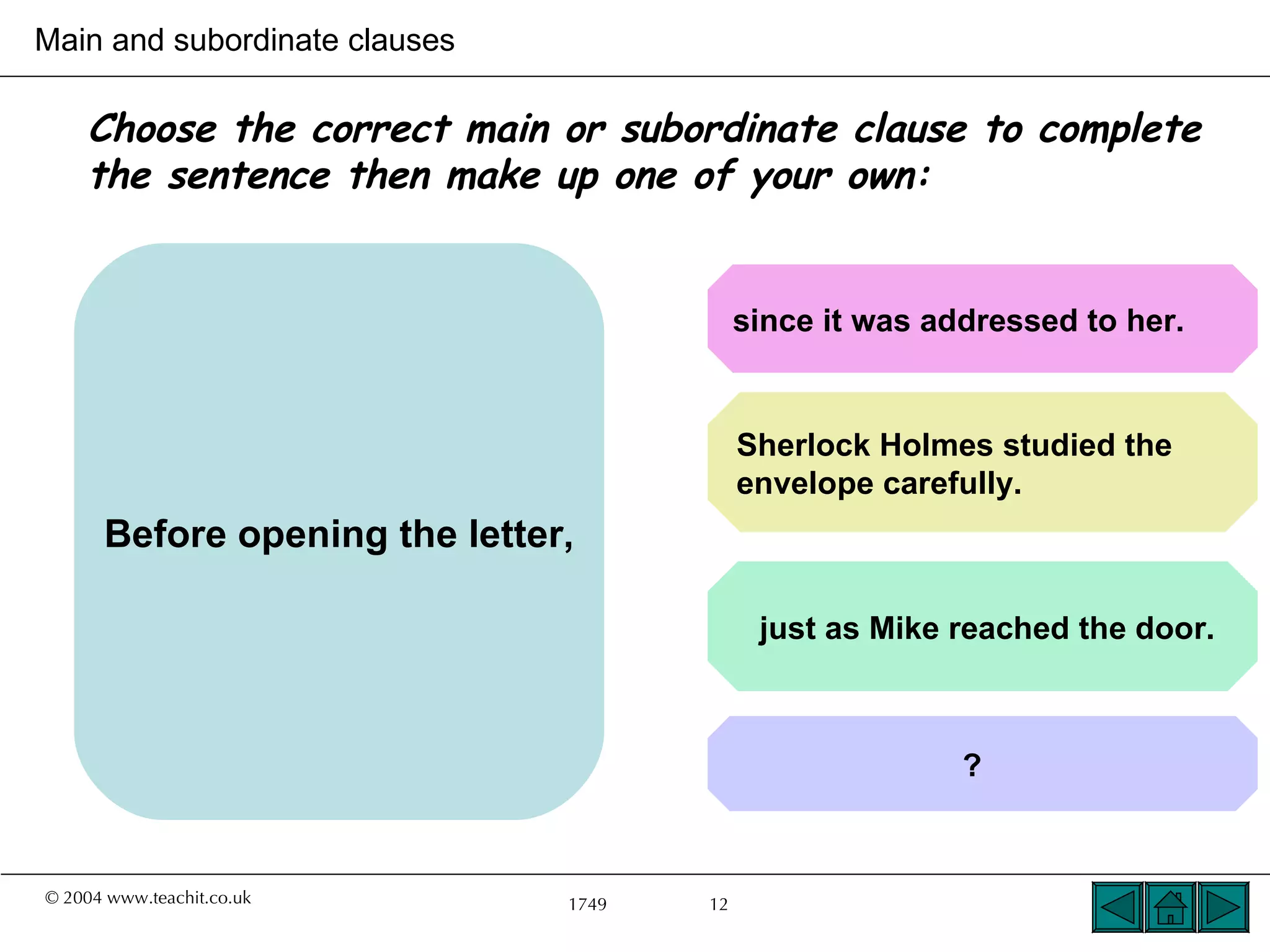 Main & Subordinate Clauses | PPT