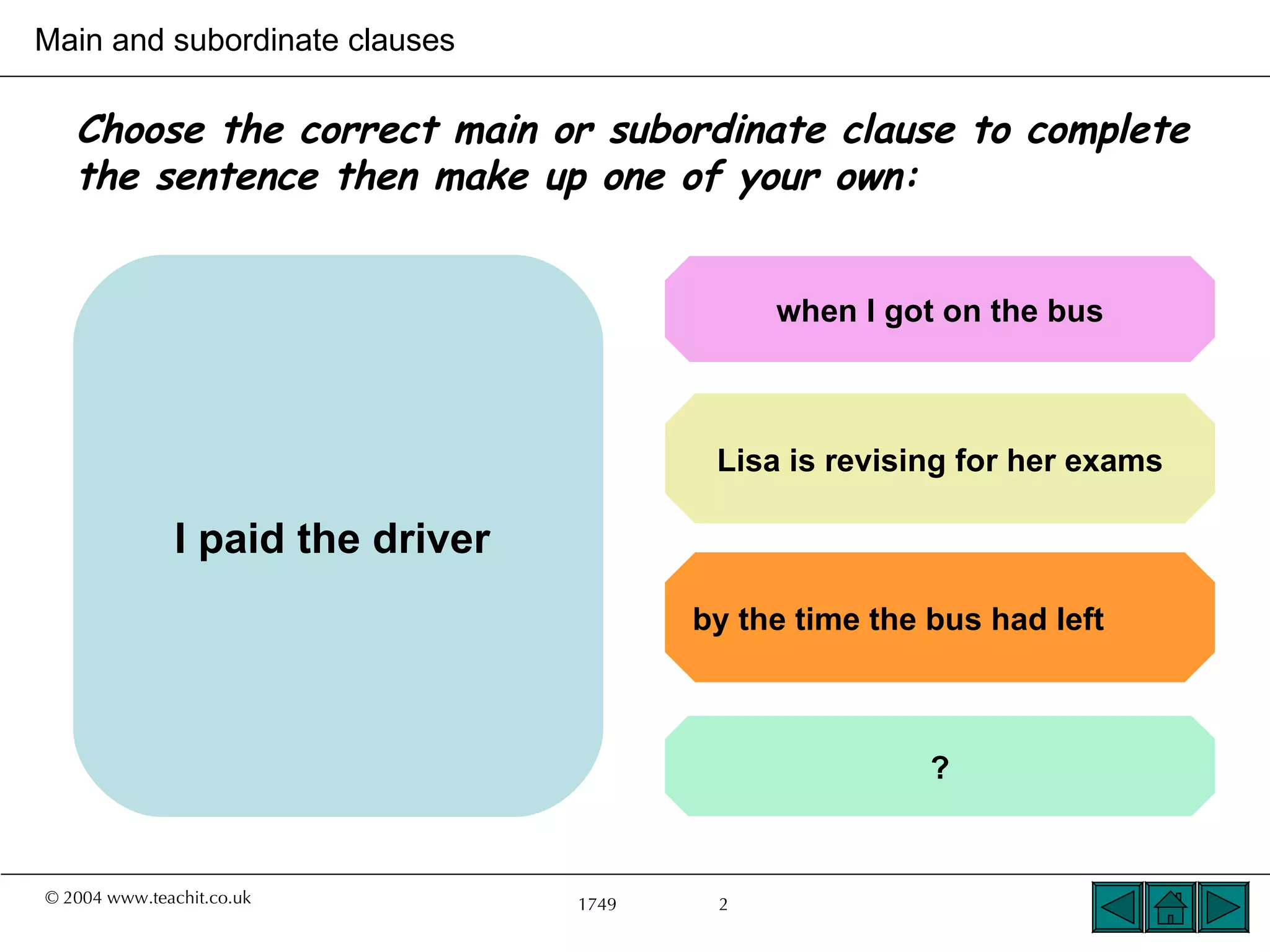 Main & Subordinate Clauses | PPT