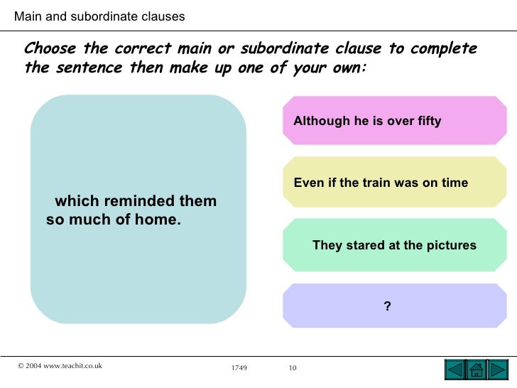Main & Subordinate Clauses