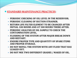 Maintaenance and trouble shooting of hyd. system | PPT
