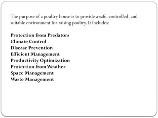 Maintain Poultry House: rules and needed | PPTX