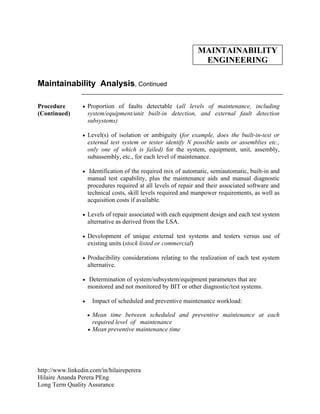 Maintainability engineering | PDF