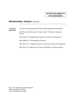 Maintainability engineering | PDF