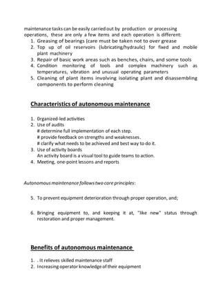 Maintainance engineering and management | DOCX